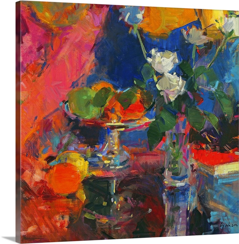 Still Life with White Roses | Great Big Canvas