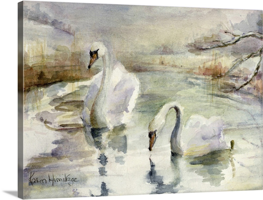 Swans in Winter Wall Art, Canvas Prints, Framed Prints, Wall Peels ...
