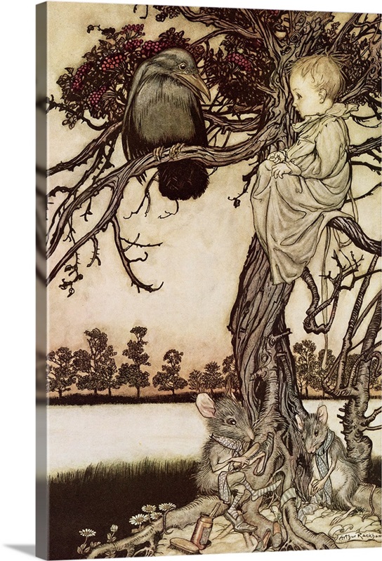 Talking to the Crow from 'Peter Pan in Kensington Gardens' by J.M ...