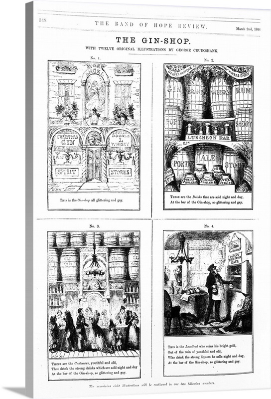 The Gin Shop, illustration from The Band of Hope Review, 2nd March 1868 ...