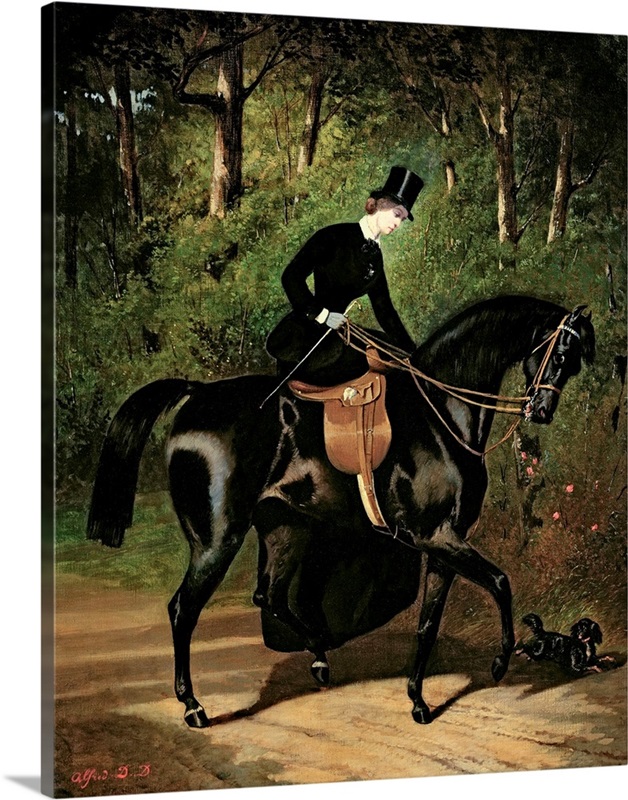 The Rider Kipler on her Black Mare | Great Big Canvas