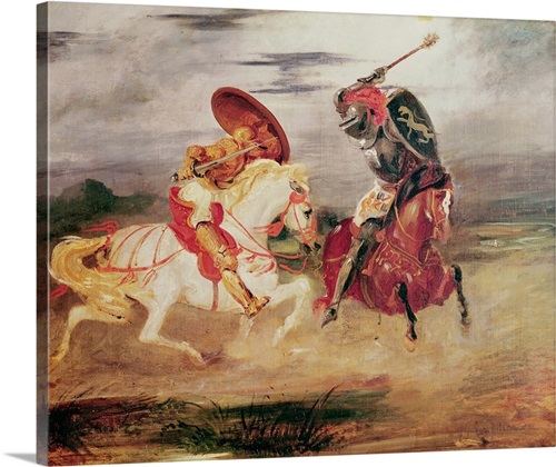 Two Knights Fighting in a Landscape, c.1824 | Great Big Canvas