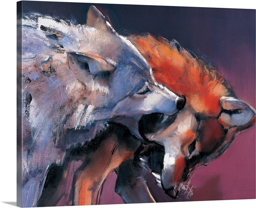 Two Wolves Wall Art, Canvas Prints, Framed Prints, Wall Peels | Great ...