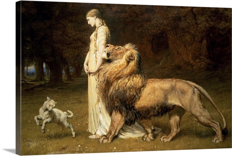 Una and the Lion, from Spenser's Faerie Queene, 1880 | Great Big Canvas