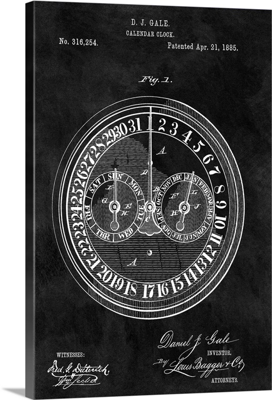 Calendar Clock, 1885 - Black | Great Big Canvas