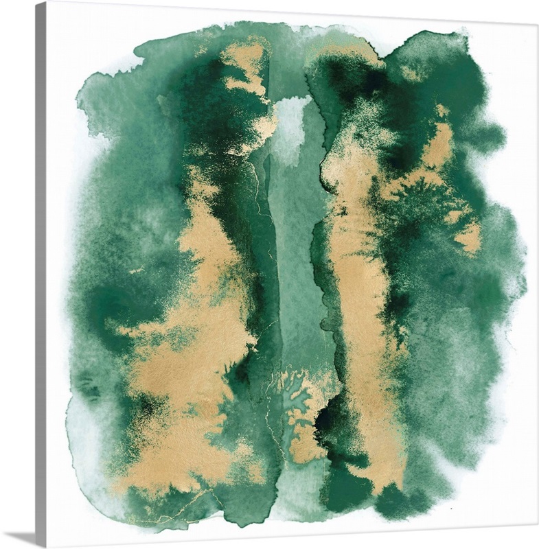 Emerald Mist with Gold I | Great Big Canvas