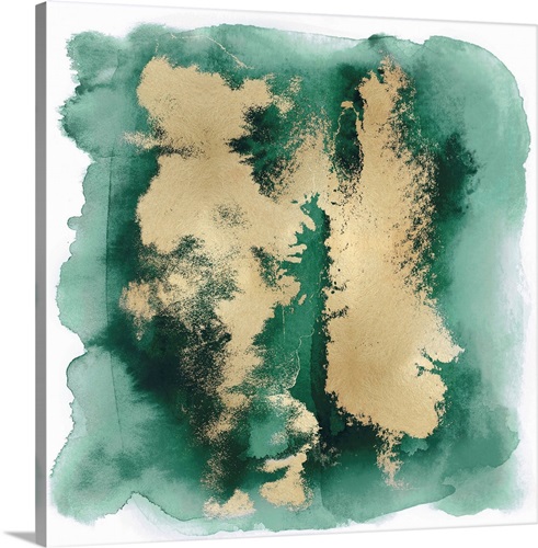 Emerald Mist with Gold II | Great Big Canvas