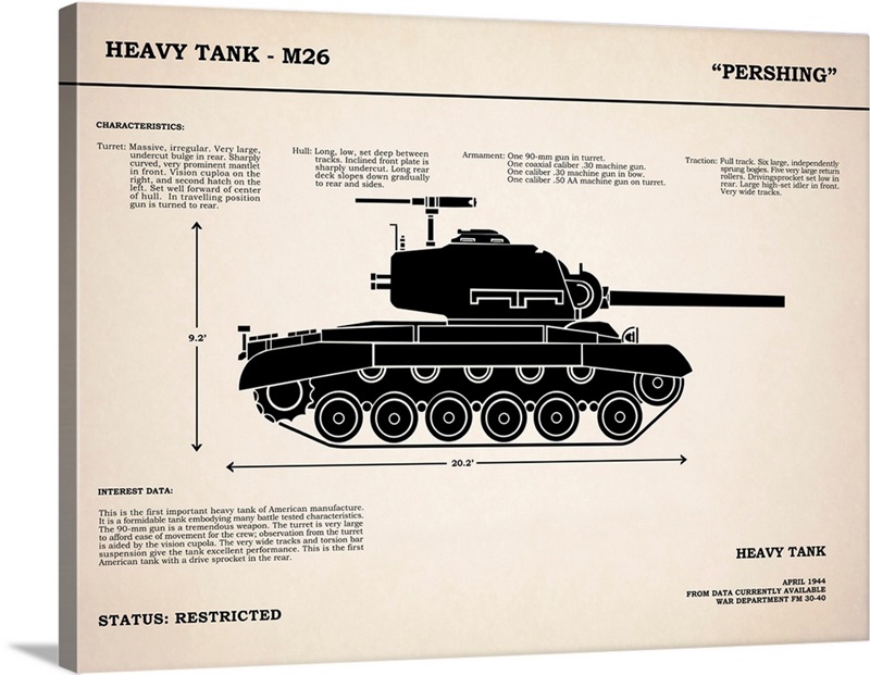 M26 Pershing Tank | Great Big Canvas