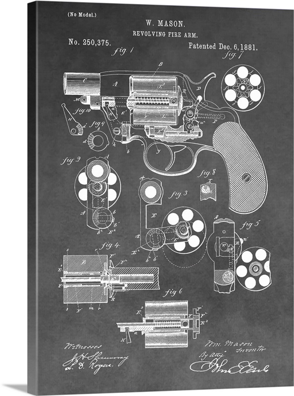 Revolving Firearm, 1881 - Gray | Great Big Canvas