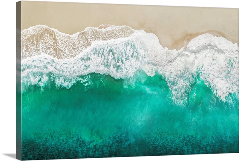 Teal Ocean Waves From Above I | Great Big Canvas