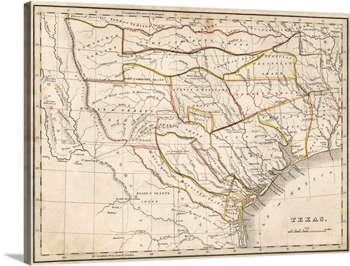 Texas historical map | Great Big Canvas