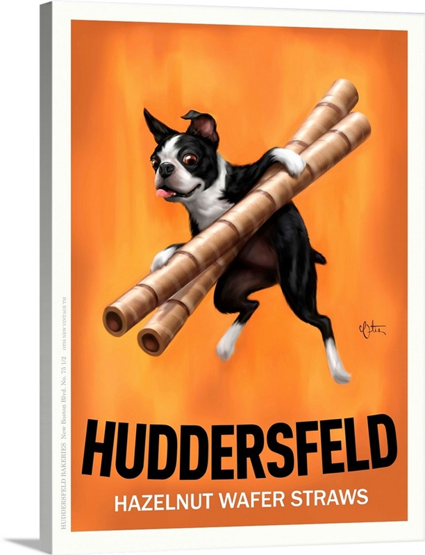 Huddersfeld Hazelnut Wafer Straws Retro Advertising Poster | Great Big ...