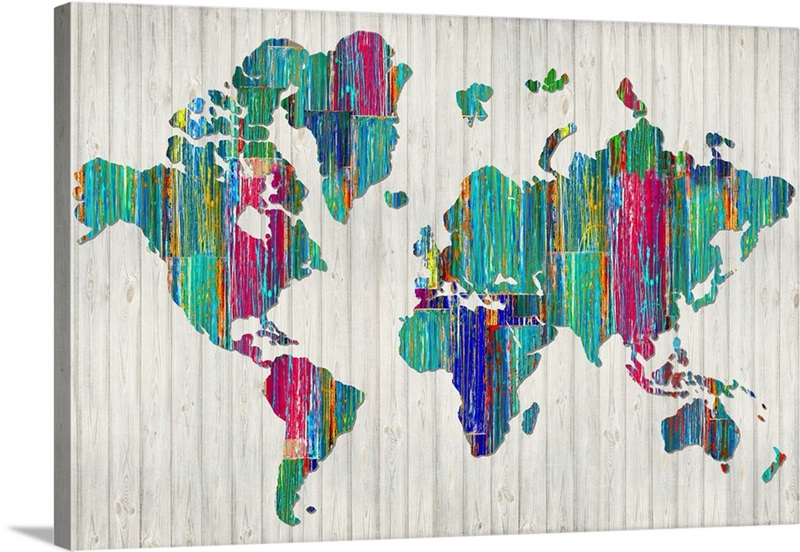 World Map Drip Wall Art, Canvas Prints, Framed Prints, Wall Peels ...