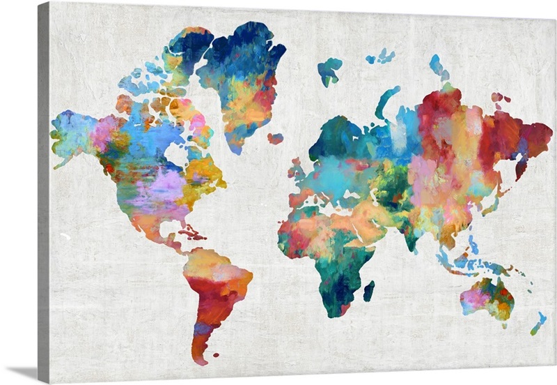 World Map Painted | Great Big Canvas