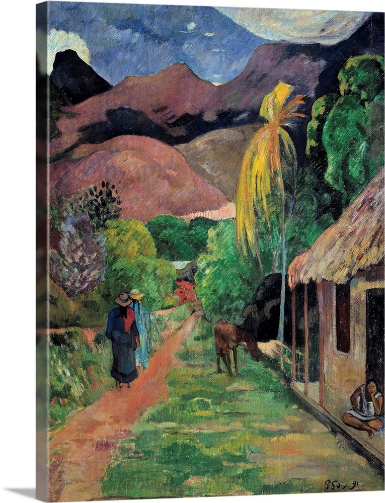A street in Tahiti by Paul Gauguin Wall Art, Canvas Prints, Framed ...