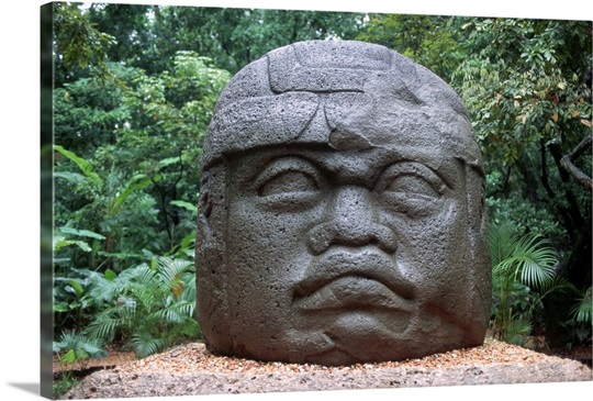 Giant Olmec Head At La Venta Park Photo Canvas Print | Great Big Canvas
