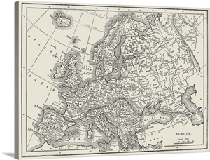 Map of Europe Wall Art, Canvas Prints, Framed Prints, Wall Peels ...