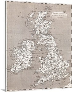 Map of the United Kingdom Wall Art, Canvas Prints, Framed Prints, Wall ...