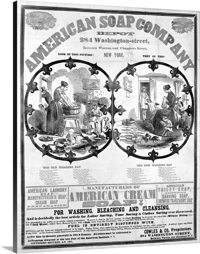 Nineteenth Century Woodcut Advertisement For American Soap Company Wall ...