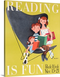 Reading Is Fun Poster By Jan Balet Wall Art, Canvas Prints, Framed ...