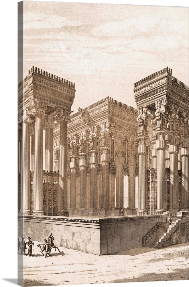 Reconstruction of Hypostyle Hall of Palace of Xerxes at Persepolis Wall ...
