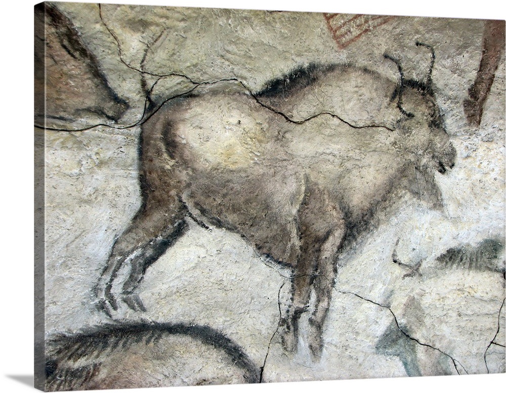 Replica Of Cave Painting Of Bison From Altamira Cave Wall Art, Canvas ...