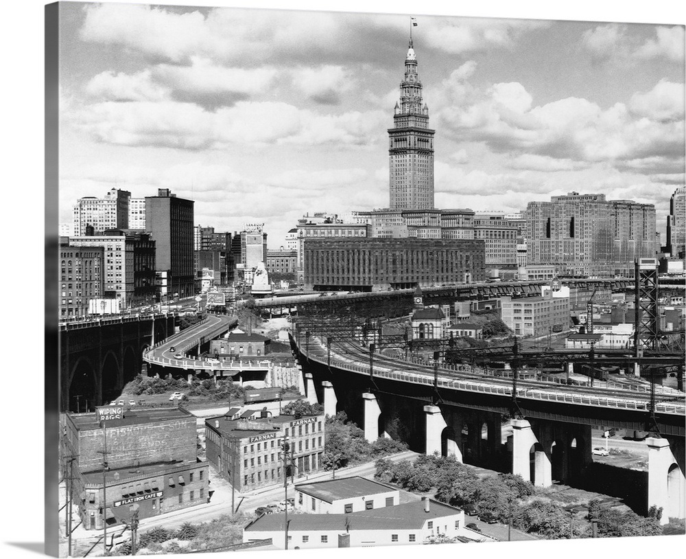 Skyline Of Cleveland Wall Art Canvas Prints Framed Prints Wall Peels
