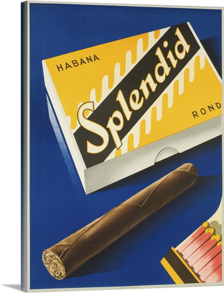 Splendid Cigar, Swiss Advertising Poster Wall Art, Canvas Prints ...