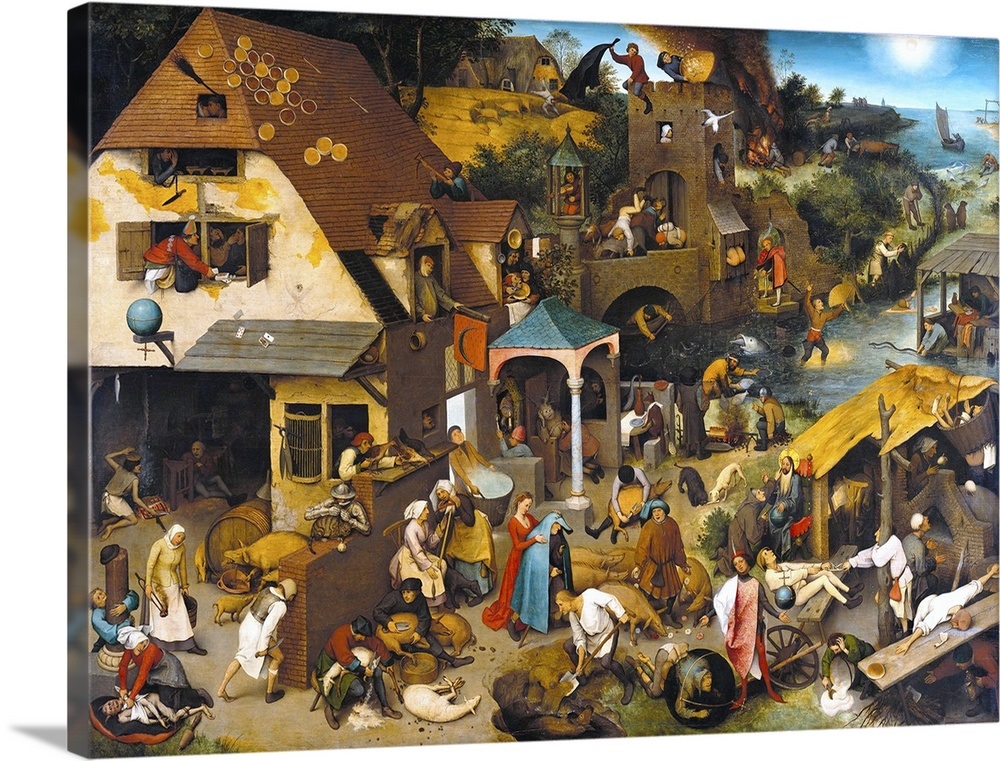 The Dutch Proverbs By Pieter Bruegel The Elder Wall Art, Canvas Prints ...