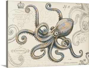 Botanical Octopus Wall Art, Canvas Prints, Framed Prints, Wall Peels ...