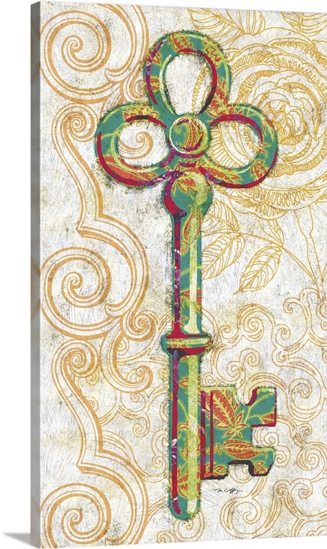 Colorful Keys - Key on Gold | Great Big Canvas