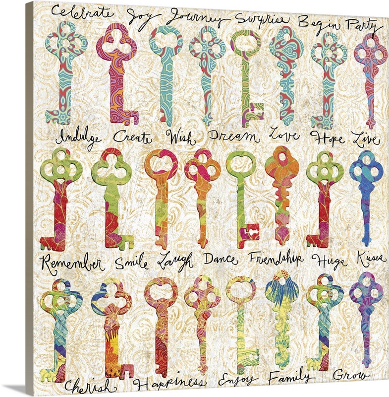 Colorful Keys - Keys with Sentiment | Great Big Canvas