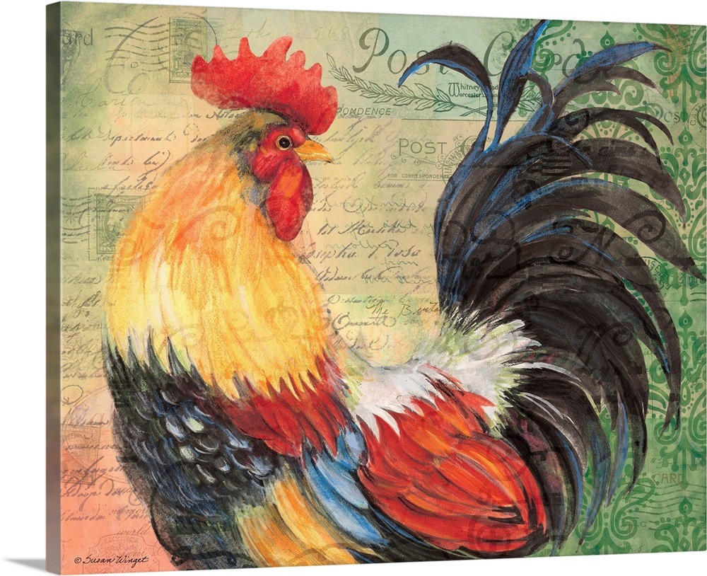 Colorful Rooster Wall Art, Canvas Prints, Framed Prints, Wall Peels ...