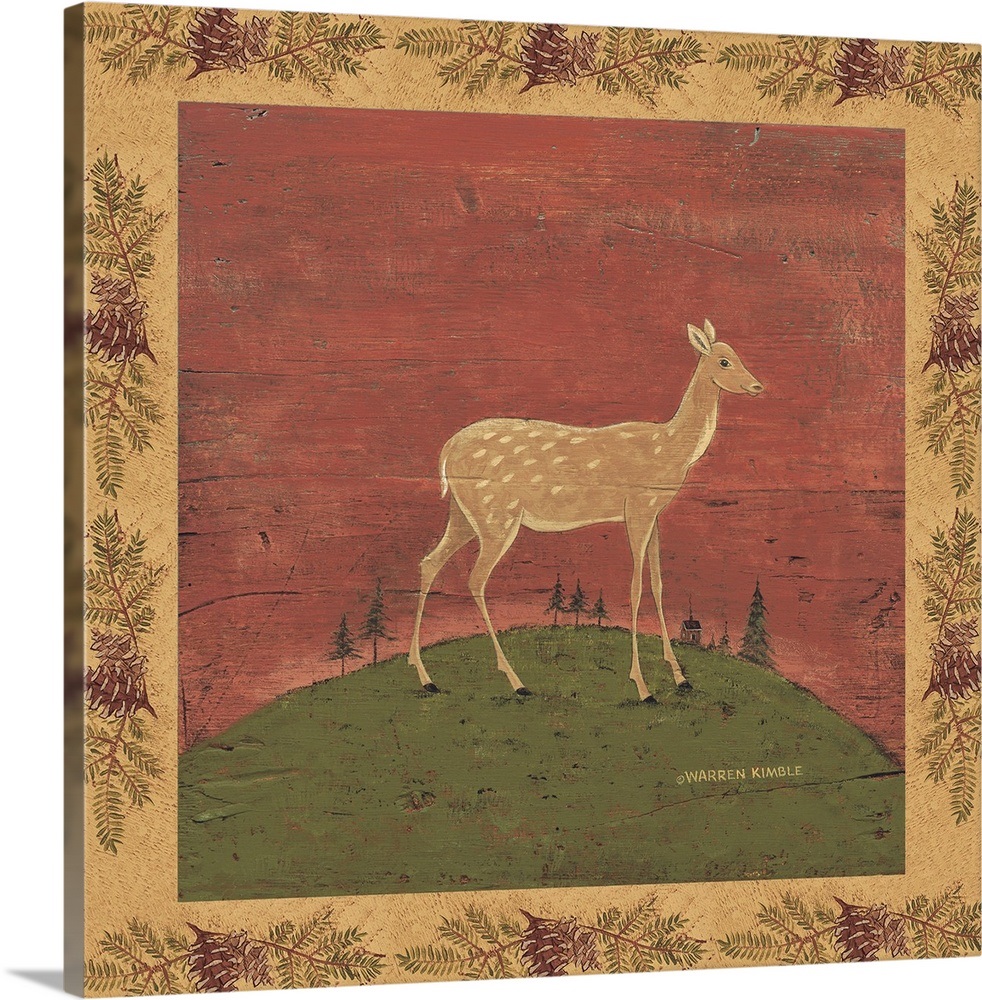 Folk Fawn Wall Art, Canvas Prints, Framed Prints, Wall Peels | Great ...