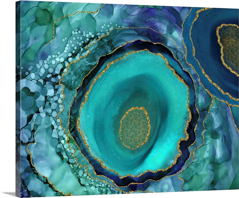 Geode Teal Circles | Great Big Canvas