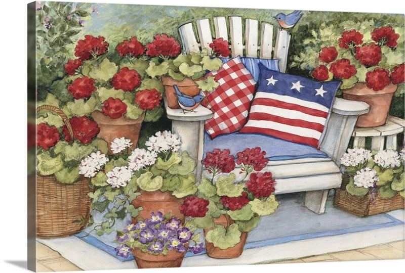 Geraniums on Porch | Great Big Canvas