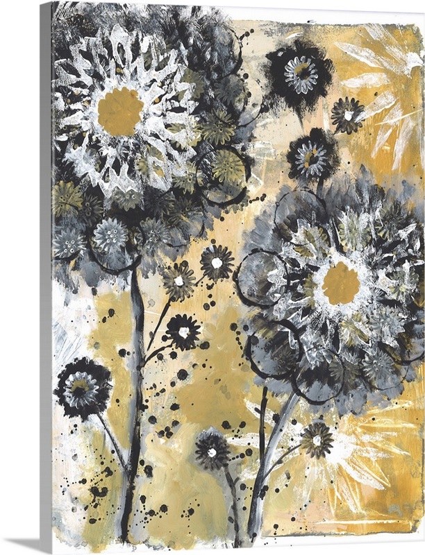 Gold And Silver Flower Print | Great Big Canvas