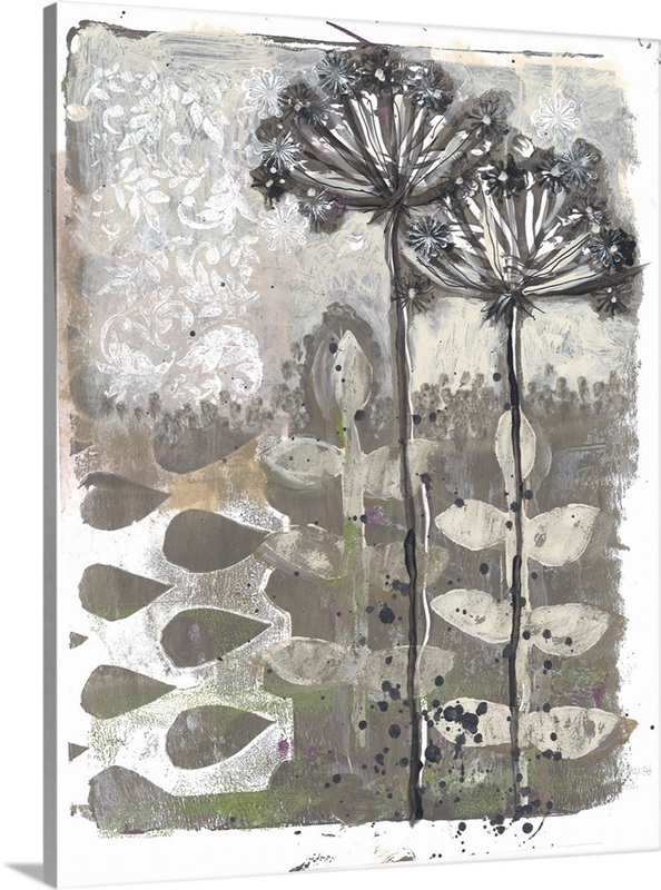 Gray And Silver Flower Print | Great Big Canvas