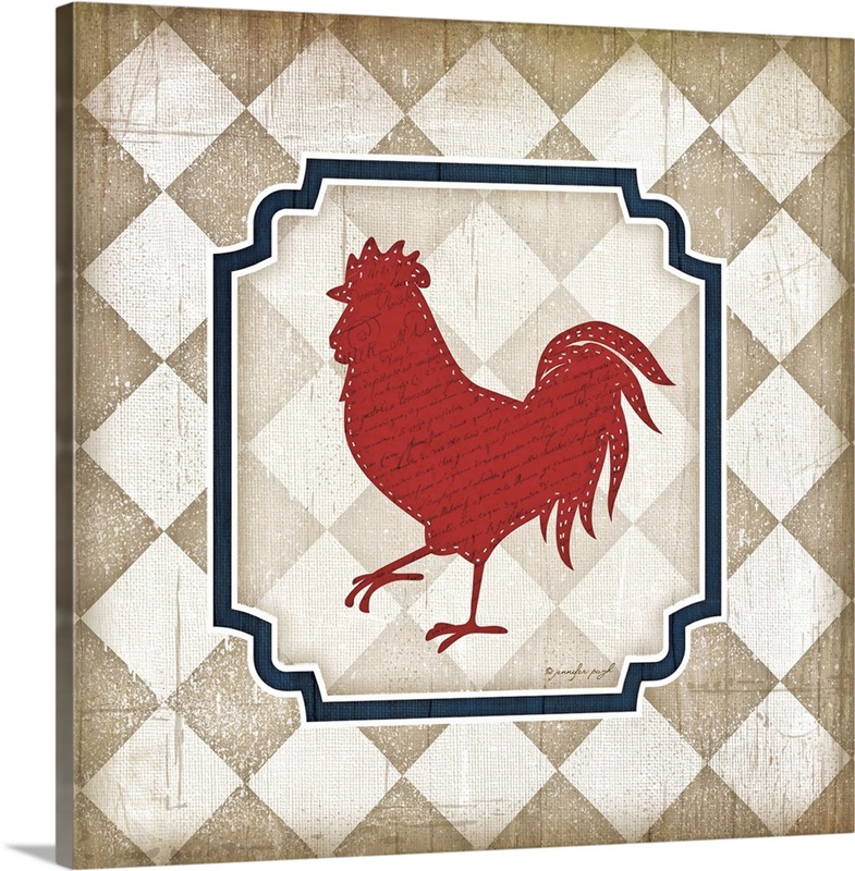Red White and Blue Rooster XI | Great Big Canvas