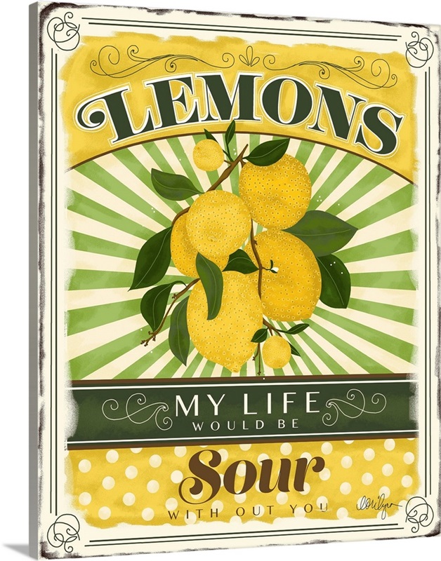 Retro Lemons Sign | Great Big Canvas