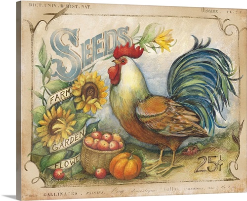 Seed Packet Rooster | Great Big Canvas
