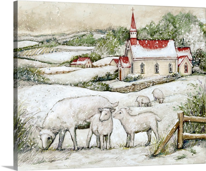 Snowy Church Wall Art, Canvas Prints, Framed Prints, Wall Peels | Great ...