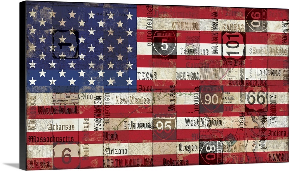 Vintage American Flag Wall Art, Canvas Prints, Framed Prints, Wall ...