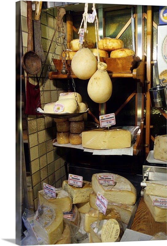 A window display of cheese in Italy | Great Big Canvas