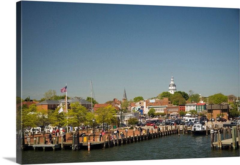 Annapolis City Docks, Viewed From Mouth Of Severn River, Annapolis ...