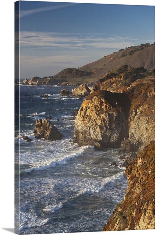 California, Central Coast, Big Sur Area, coastal view by Castle Rock ...