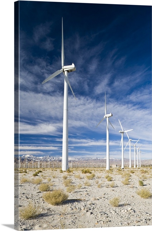 California, Palm Springs. Windmill Farm along North Indian Canyon Drive ...