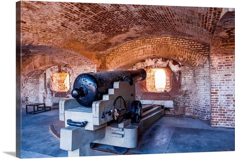 Cannon Battery At Historic Fort Sumter National Monument, Charleston ...