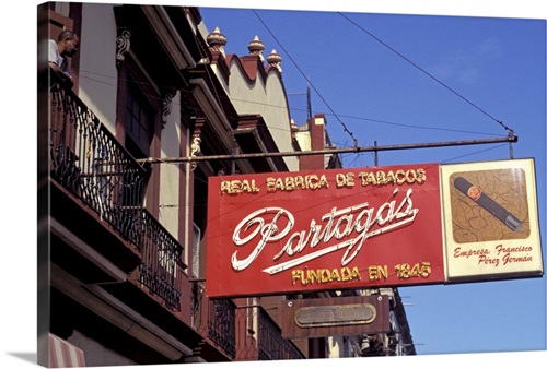 Caribbean, Cuba, Havana. Cigar shop sign | Great Big Canvas