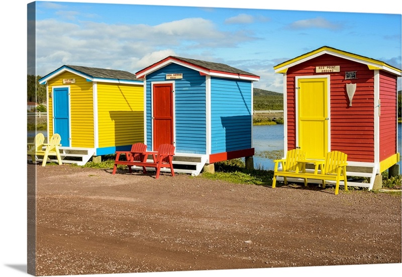 Colorful Beach Huts, Cavendish, Newfoundland, Canada | Great Big Canvas